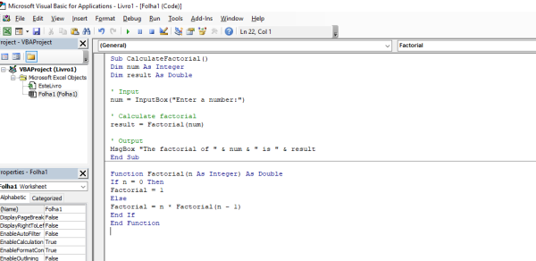 Excel VBA – Calculate Factorial | Clico
